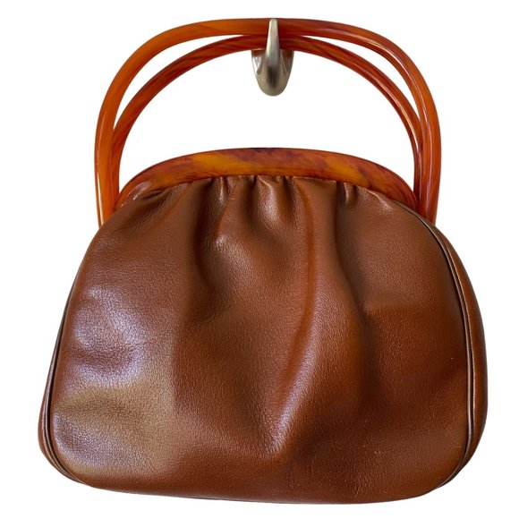 Etra | Bags | Vintage Etra Handbag Camel Colored Amber Interlocking ...